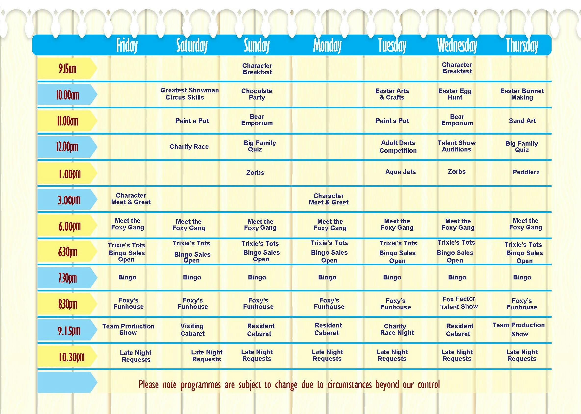 St Ives Easter Entertainment Programme